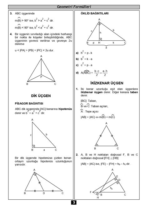 tyt ayt geometri formulleri sayfa 2 Öğrenci Gündemi