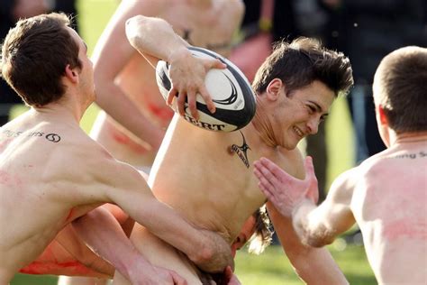 England And New Zealand Amateur Rugby Players Naked Match