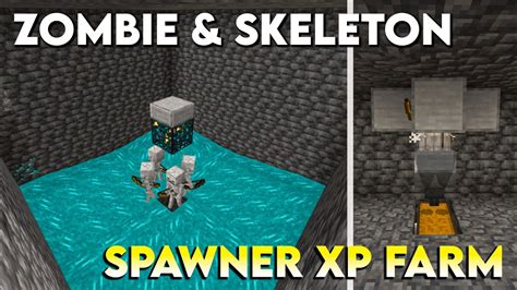 Easiest SKELETON ZOMBIE Spawner Xp Farm In Minecraft 1 20 Skeleton