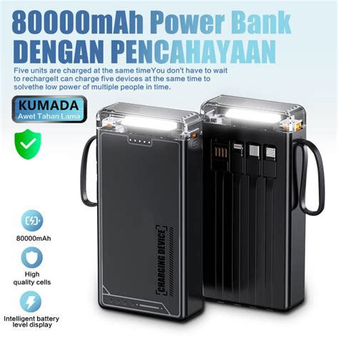 KUMADAPowerBank Dengan Lampu Berkemah Power Bank Awet Tahan Lama