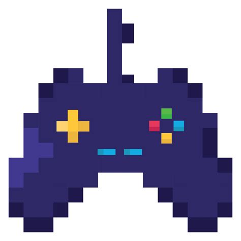 Retro Gamepad Joystick Pixel Art Vector Illustration Vector