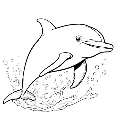 Großer Delphin Ausmalbild kostenlos herunterladen