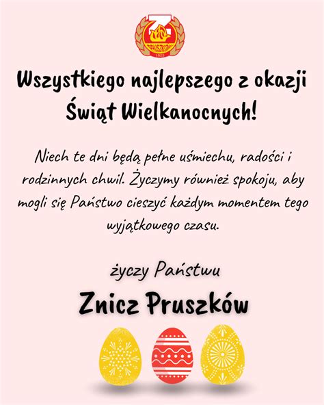 Wszystkiego najlepszego z okazji Świąt Wielkanocnych Znicz Pruszków