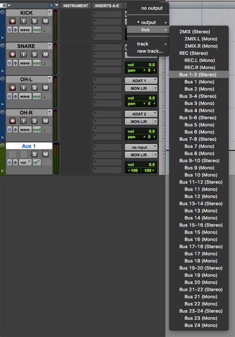 How To Create An Aux Input Track In Pro Tools Obedia Music