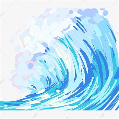 蓝色海浪浪花形状免抠素材图片免费下载 千库网