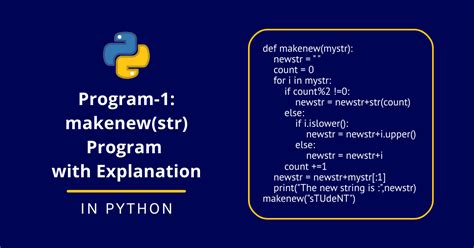 python program 1 makenew str program with explanation dnt