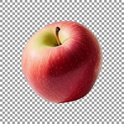 Manzana roja con un tallo marrón sobre fondo transparente Archivo PSD