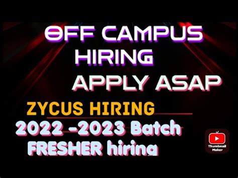 Off Campus Hiring Zycus Hiring Batch Eligible