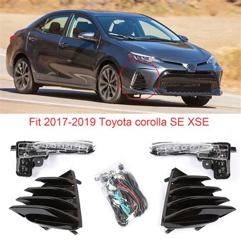 LED DRL Daytime Running Fog Light Lamps Fit 2017 2018 2019 Toyota