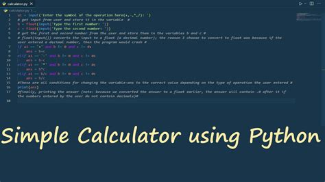 vs code beginner python tutorial making a simple calculator using python youtube
