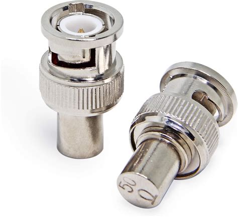 Amazon BNC Terminator 50 Ohm 2 Pack BNC Male RF Coax Connector