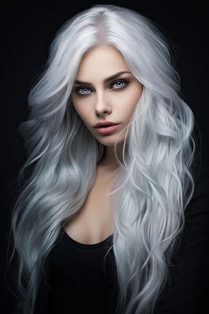Premium AI Image A Woman With Long White Hair