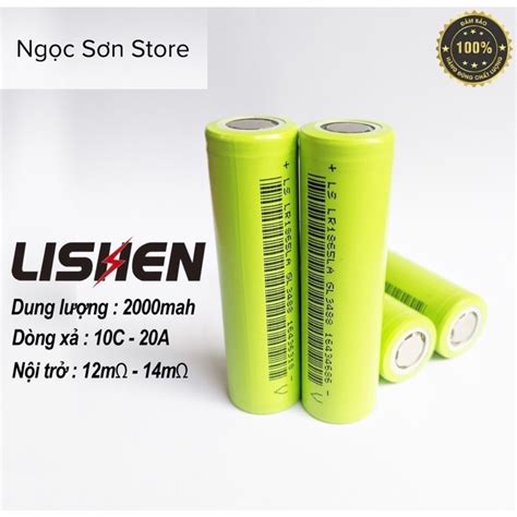 Pin Lishen 18650 2000mAH 10C Cell pin sạc Lithium Li ion 18650