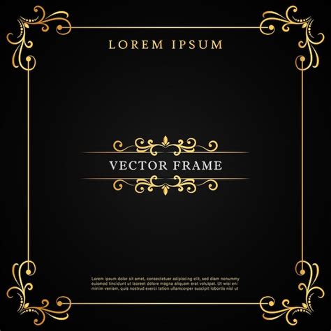 Premium Vector Elegant Gold Frame Floral Border Template