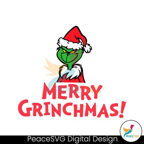 Retro Merry Grinchmas Santa Hat Svg Graphic Design File Peacesvg