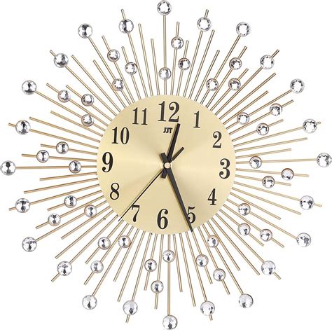 Amazon de Lafocuse Gold Wanduhr Groß Metall Lautlos Wanduhr Modern