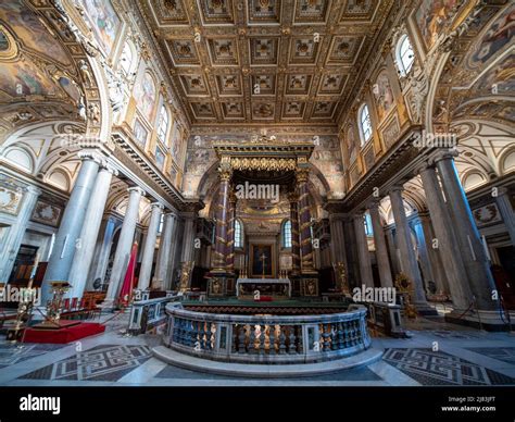 Interior Of The Church Of Santa Maria Maggiore Rome Italy Stock Photo