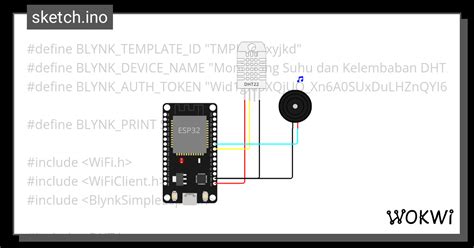 monitoring suhu dan kelembaban dht22 wokwi esp32 stm32 arduino simulator