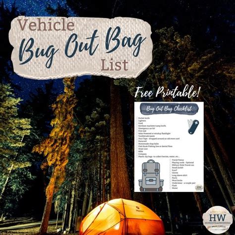Bug Out Bag List Free Printable Checklist Bug Out Bag Survival