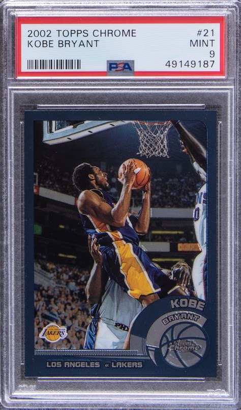 Lot Detail 2002 03 Topps Chrome 21 Kobe Bryant PSA MINT 9
