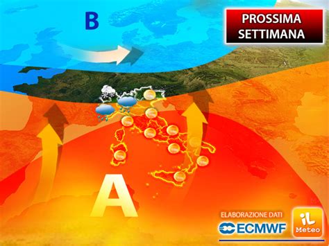 Prossima settimana Lunedì perturbazione poi rimonta dell alta pressione