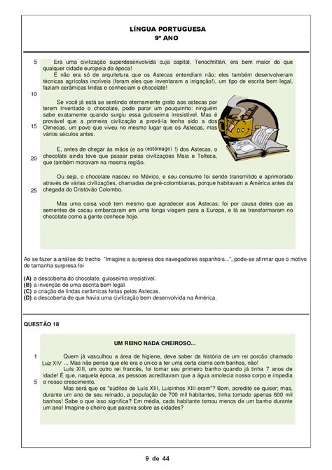 Atividades De Portugues 9 Ano Interpretação De Texto REVOEDUCA