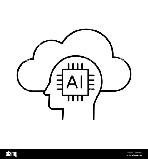 cloud computing with ai icon illustrates the concept of cloud computing and artificial