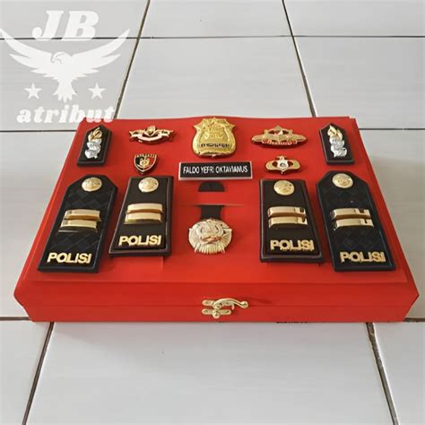 Jual Pangkat PDH PDU Iptu Polisi Sepaket Set Box Custom Shopee Indonesia
