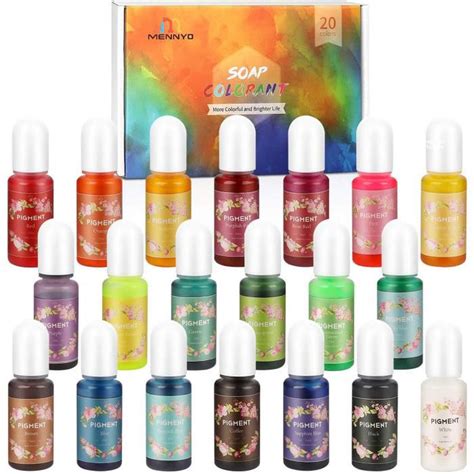 Colorant Résine Époxy Pigment Bougie 20 couleurs 10 ml total 200 ml