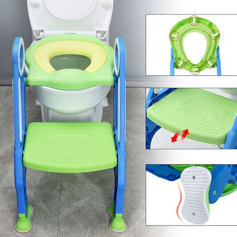 Froadp Réducteur de Toilette avec Échelle Siège de WC Réglable en