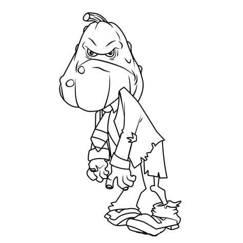 Dibujos De Zombi Apisonaflor De Plants Vs Zombies Para Colorear Para
