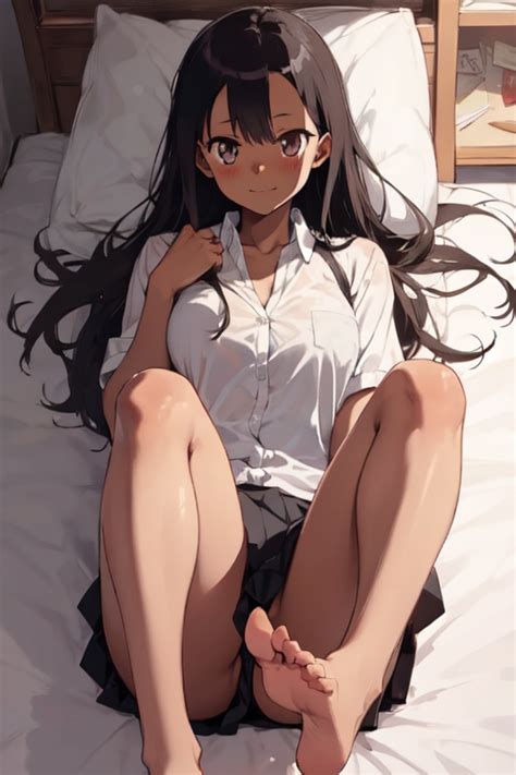 Rule 34 1girls Ai Generated Aigeneratedp Barefoot Bedroom Black Hair Breasts Brown Eyes