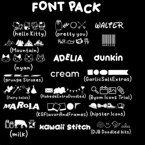 A Black And White Poster With Different Types Of Font On It S Back Side