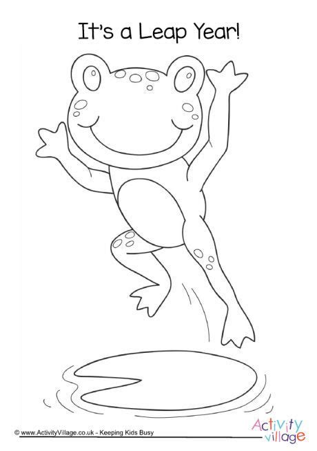 It S A Leap Year Colouring Page Frog Coloring Pages Coloring Pages
