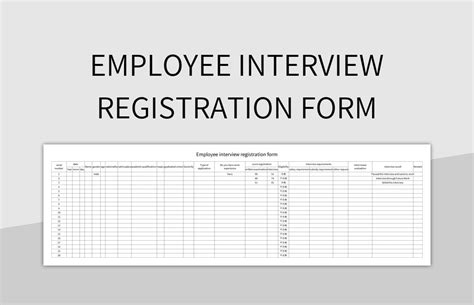 Employee Interview Registration Form Excel Template And Google Sheets