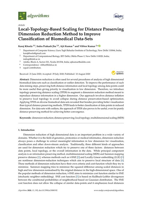 pdf local topology based scaling for distance preserving dimension reduction method to improve