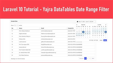 Laravel 10 Tutorial Ajax Based Date Range Filtering With Yajra Datatables Webslesson