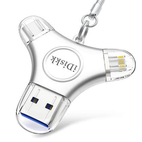 IDiskk MFI Certified Photo Stick 3in1 256GB Flash Drive For IPhone USB