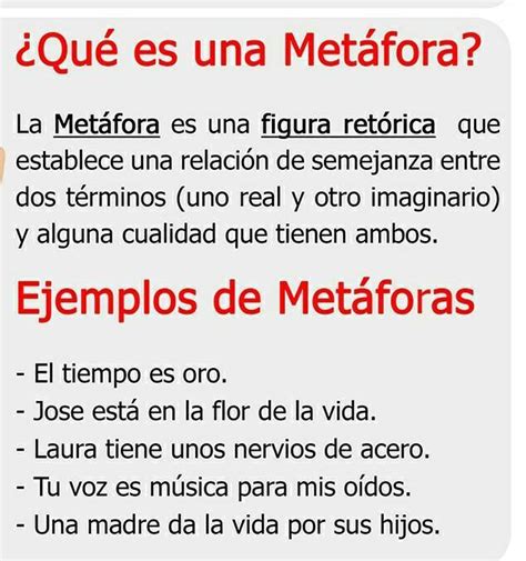 qué es metáfora con ejemplo porfa Brainly lat