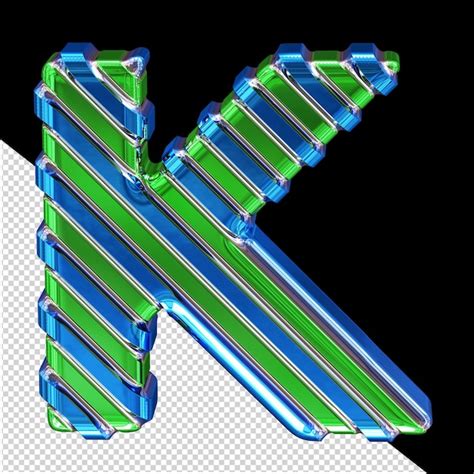 Símbolo verde con correas diagonales azules letra k Archivo PSD Premium