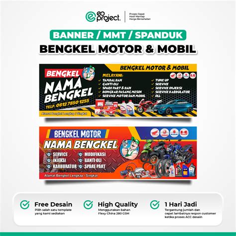 Jual Cetak MMT Banner Spanduk Backdrop BENGKEL MOTOR Dan MOBIL