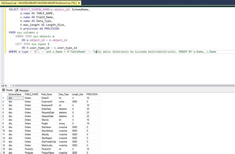 Listing All Column Information Of A Table In SQL Server MSSQL Query
