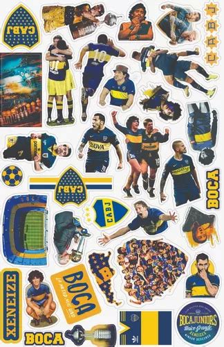 Stickers Boca Juniors F Tbol Packx Vinilos Calcos Termo