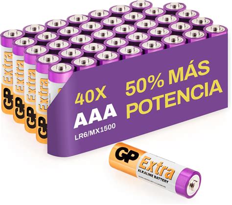 GP Pilas AAA Extra LR03 40 Unidades Baterías Alcalinas LR3 1 5v