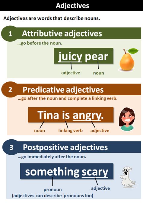 Adjective Before Or After Noun