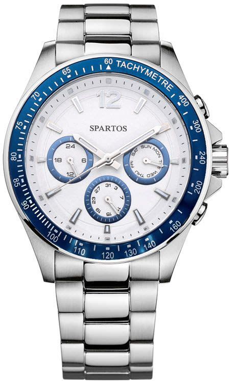 Herrur i stål med blå detaljer Spartos Classic SPW007604 Silver