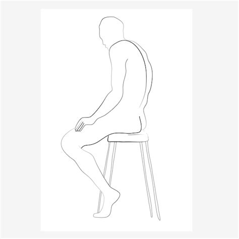 Premium Vector Naked Man Sitting On Stool Vector Minimalist
