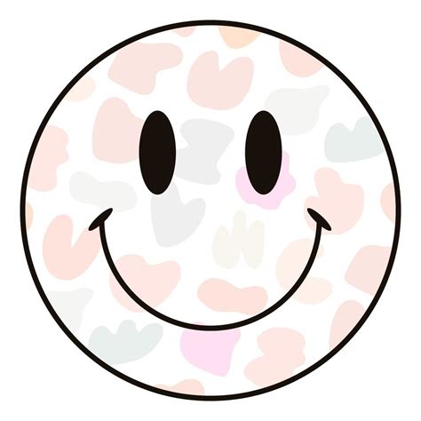 linda cara feliz con símbolo de círculo de sonrisa con manchas pastel