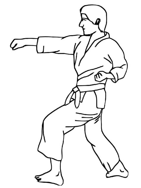 Desenho De Lutador De Karate Colorir E Pintar Desenhos Para Colorir
