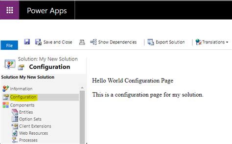 Using Configuration Pages In Dynamics Power Apps Solutions Carl